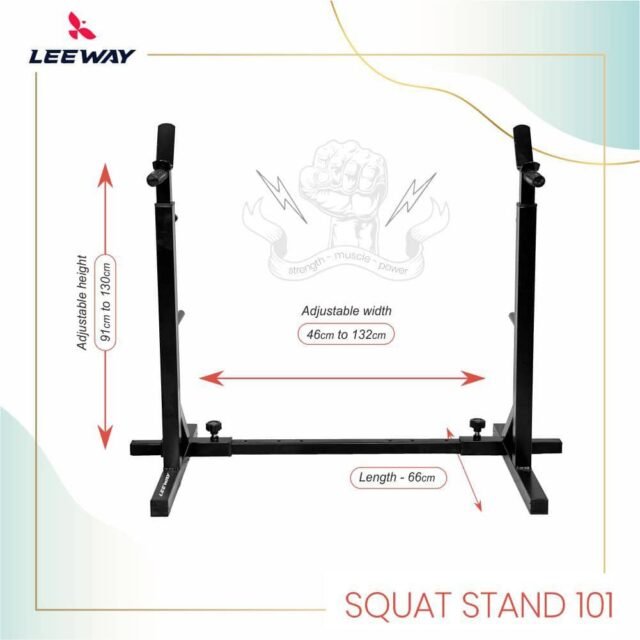 Squat Rack for Home Gym with Adjustable Height & Width -Leeway